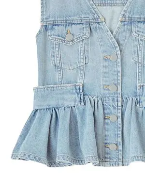 GANNI Denim Peplum Top
