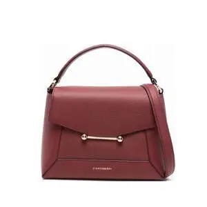 Strathberry Burgundy Pebbled Leather Tote Bag - Red