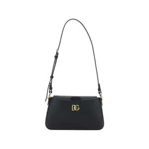 Dolce & Gabbana Smooth Calfskin Mini Bag With Logo Clasp - Black