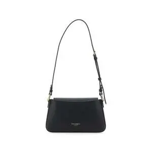 Dolce & Gabbana Smooth Calfskin Mini Bag With Logo Clasp - Black