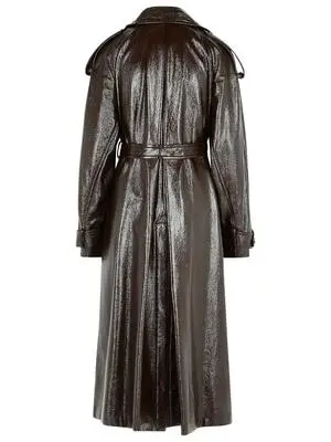 Sportmax Long Patent Effect Trench Coat