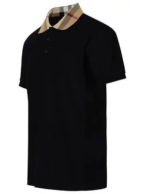 Burberry Cody Polo Shirt In Cotton - Black