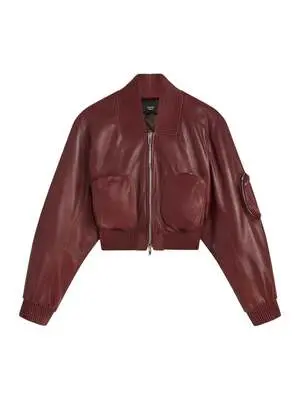 PHOEBE PHILO PHOEBE PHILO Brick Leather Cropped Bomber Jacket