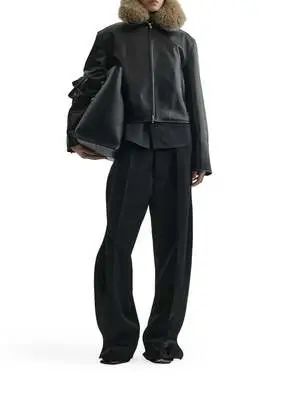 Phoebe Philo Short Leather Aviator Jacket
