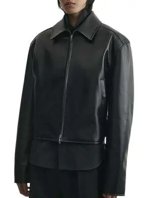 Phoebe Philo Short Leather Aviator Jacket