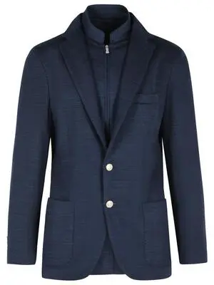 Eleventy ELEVENTY Dark Cotton Blend Blazer Blue