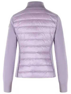 Moncler Padded Virgin Wool Cardigan With Lilac Zip