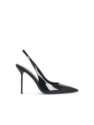 Paris Texas Lidia Leather Slingbacks - Black