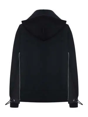 Sacai Zip-up Hoodie With Nylon Details