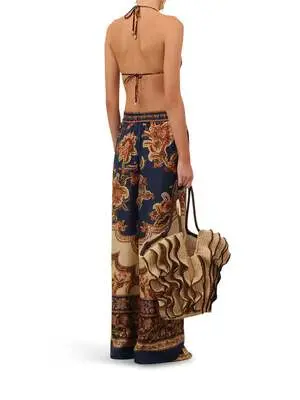Zimmermann Aster Wide Leg Printed Silk Trousers - Multicolor