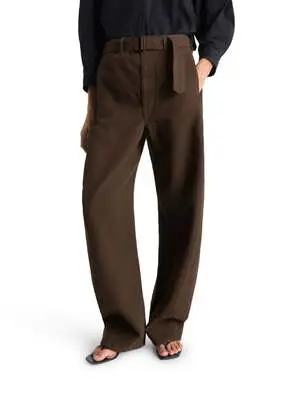 LEMAIRE Cotton Trousers With Braided Belt
