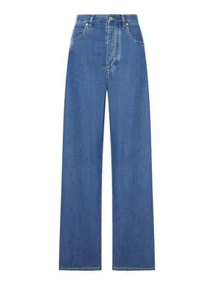 Bottega Veneta Atlantic Blue Wash Wide-leg Jeans - Multicolor
