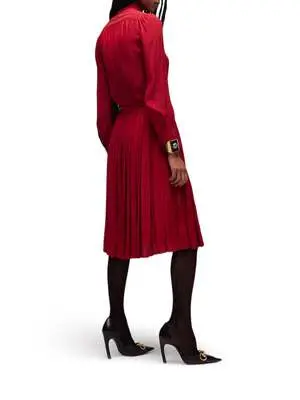 Gucci Jacquard Silk Midi Skirt With Gg Cross Chain