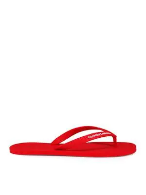 CHRISTIAN LOUBOUTIN Rubber Flip Flops With Logo - Red