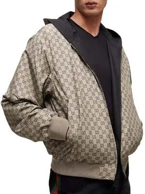 Gucci Reversible Zip-up Jacket In Cotton Fabric