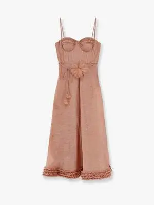 Zimmermann Luna Silk And Linen Blend Midi Dress - Multicolor