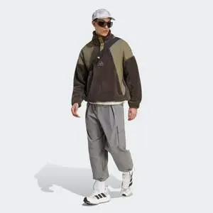 Adidas Xploric Climawarm High Pile Snap Pullover - Shadow Olive