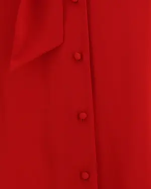 Valentino Garavani V-neck Blouse With Bow Detail - Red
