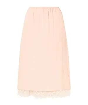 Simone Rocha Layered Lace-trimmed Midi Skirt - Peach