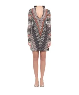 Missoni Chevron Knit V-neck Knitted Dress