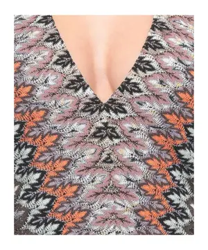 Missoni Chevron Knit V-neck Knitted Dress