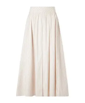 Theory Striped Midi Skirt - White