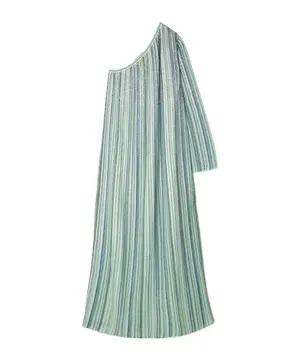 Missoni One-shoulder Sequined Striped Crochet Dress - Green
