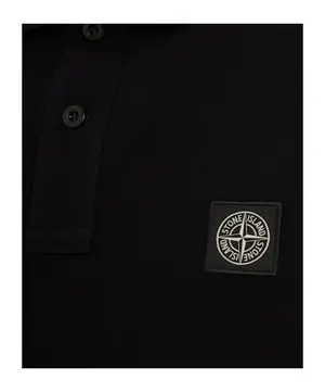 Stone Island Logo Patch Cotton Polo Shirt