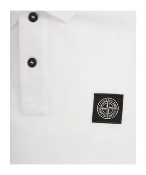 Stone Island Logo Patch Cotton Polo Shirt