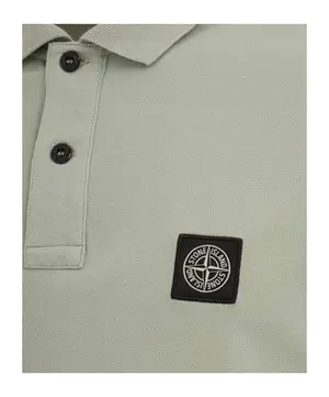 Stone Island Logo Patch Cotton Polo Shirt