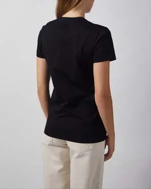 Moncler Logo Patch Cotton Jersey T-shirt - Black