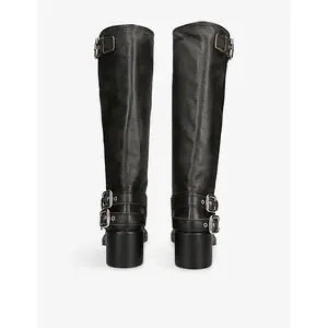 Chloé Dakota Knee-high Leather Boots With Buckle Detailing - Black