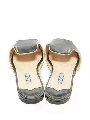 Prada Logo-plaque Patent Leather Sandals