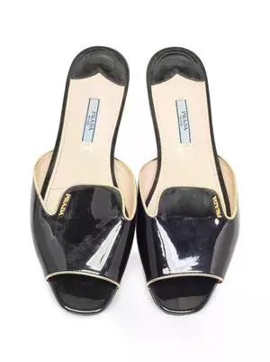 Prada Logo-plaque Patent Leather Sandals