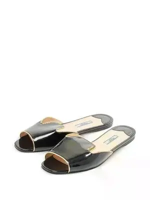 Prada Logo-plaque Patent Leather Sandals