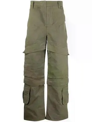 ENTIRE STUDIOS Khaki Cotton Cargo Trousers - Green
