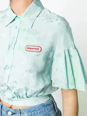 Dsquared2 Floral Jacquard Cropped Shirt