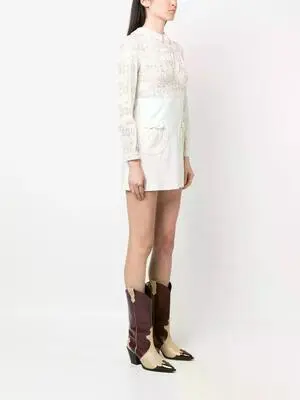 Dsquared2 Ivory Lace Minidress With Beaded Detailing - Neutrals