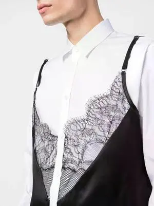 Dsquared2 Layered Lace-embellished Shirt
