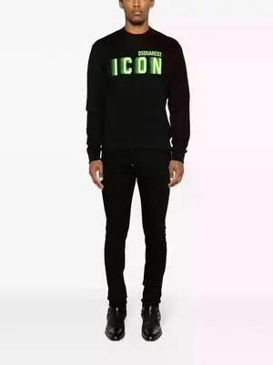 Dsquared2 Icon Print Cotton Sweatshirt - Black