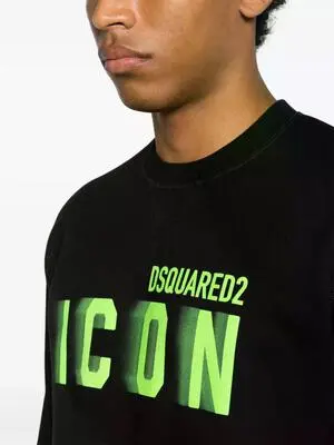 Dsquared2 Icon Print Cotton Sweatshirt - Black