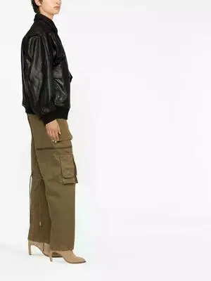 Dsquared2 Zipped Goatskin Bomber Jacket