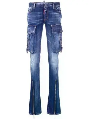 Dsquared2 Indigo Cargo Flared Jeans