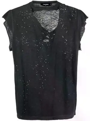 Dsquared2 Distressed-finish Raw-cut T-shirt