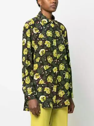 P.a.r.o.s.h Silk Floral Print Shirt
