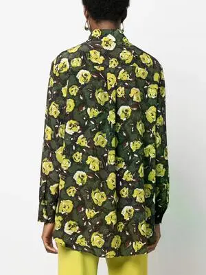 P.a.r.o.s.h Silk Floral Print Shirt