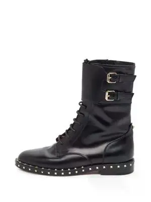 Valentino Garavani Rockstud Leather Combat Boots