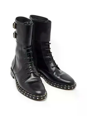 Valentino Garavani Rockstud Leather Combat Boots