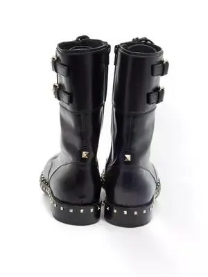 Valentino Garavani Rockstud Leather Combat Boots
