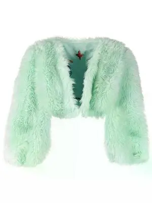 Dsquared2 Mint Faux-fur Cropped Jacket